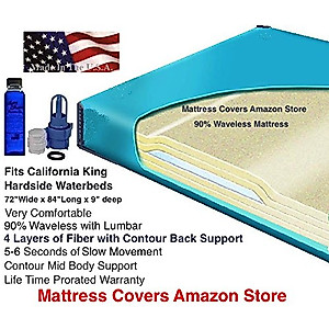 Queen 90% Waveless Vinyl Waterbed Mattress with Fill Kit and 4oz Conditioner
