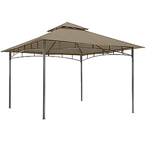 ABCCANOPY Gazebos for Patios 10x10 - Outdoor Steel Frame Gazebo for Lawn Backyard Garden Deck (Khaki)