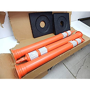 Cortina EZ Grab Delineator 45" Post, 3" Hip Collars with 10 lb Base, 03-747RBC-3, Orange, 3 Pack