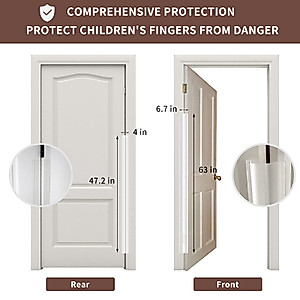 Happlife Finger Pinch Door Guard - Door Protector for Kids - Baby Finger Pinch Guard Door Stopper - Shield for 90 & Probably 180 Degree Doors (Set) - Guard for Door Finger Child Safety.