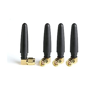 CORONIR Mini WiFi Antenna, 2.4GHz MIMO RP-SMA Male Right Angle connectors for WiFi FPV USB Adapter Computer PCIe Card, Wireless Back Up Camera WiFi Router 4Pack