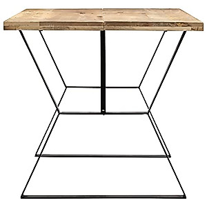 Tidyard Dining Table Mango Wood Tabletop Dinner Table Iron Legs Industrial Style for Kitchen, Dining Room, Home Furniture 55.1 x 31.4 x 29.9 Inches (L x W x H)