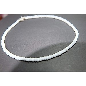 Ziper Women Bohemian White Beaded Choker Glass Necklaces Jewelry Gifts for Mom Girlfriend