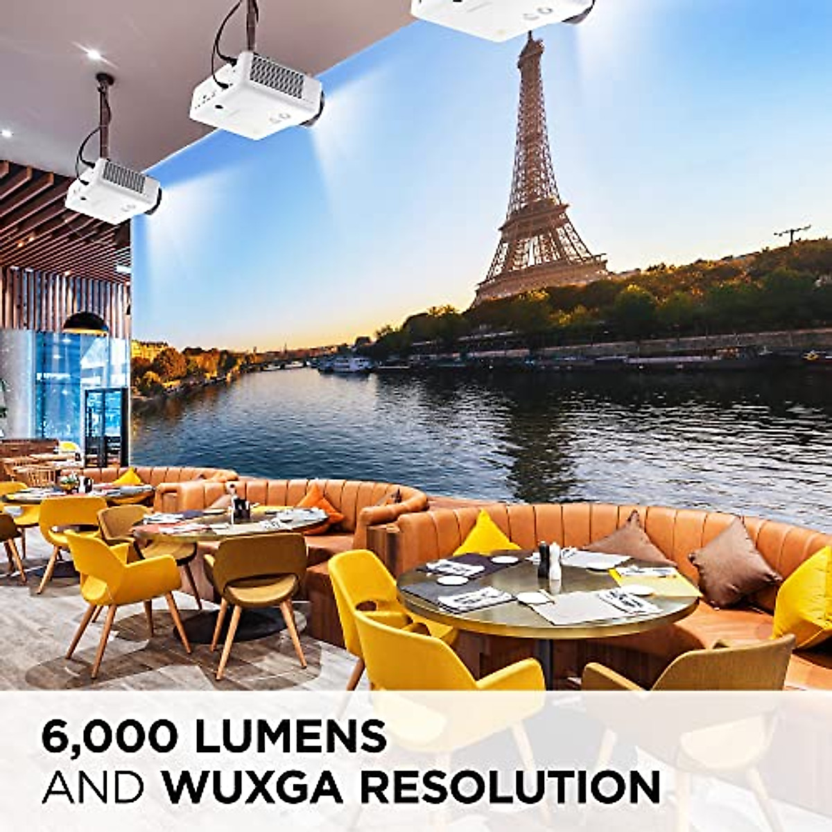 ViewSonic LS921WU 6000 Lumens WUXGA Short Throw Laser Projector for 200 Inch Screen, Dual HDMI, 4K HDR HLG Support, 1.1x Optical Zoom for Business and Education, White