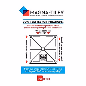 Magna-Tiles Glow In The Dark Set, The Original Magnetic Building Tiles For Creative Open-Ended Play, Educational Toys For Children Ages 3 Years + (16 Pieces + LED Light Included)