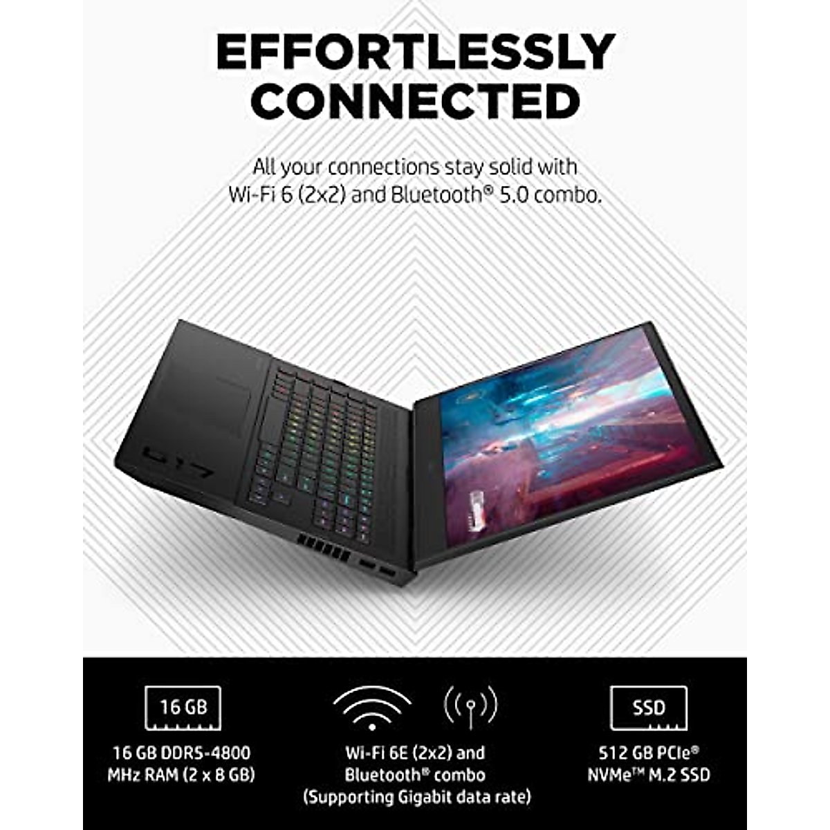 HP OMEN Laptop, IntelCore i7-12700H Processor, NVIDIA GeForce RTX 3070 Ti L Dedicated Graphics, 16 GB RAM Memory, Windows 11home Operating System (17-ck1020nr, Shadow Black)