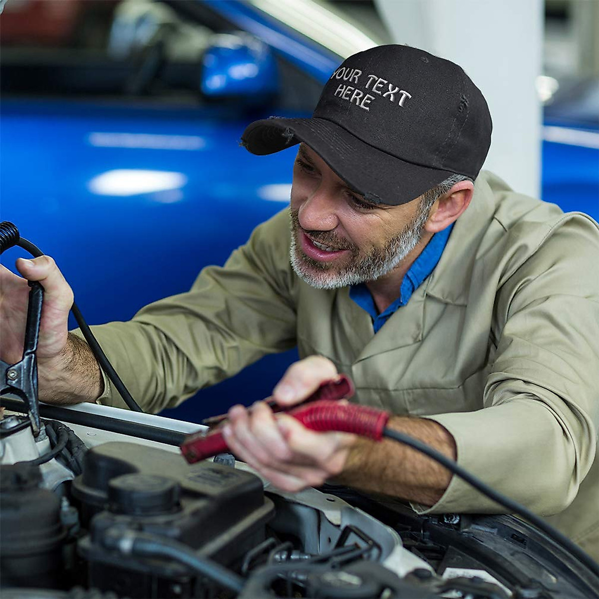 Soft Vintage Distressed Hat Baseball Cap Custom Personalized Text Cotton Dad Hats for Men & Women Buckle Closure Black Worn Hat