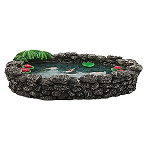 GlitZGlam KOI Miniature Pond - Koi Pond for a Fairy Garden. A Miniature Pond for a Miniature Fairy Garden and Enchanted Garden Accessories