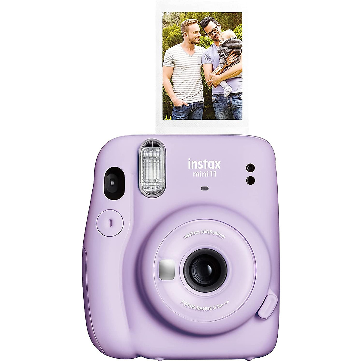 Fujifilm Instax Mini 11 Camera with 2X Fuji Instant Film Twin Pack - Fujifilm Instax Mini Rainbow Film Total 50 Shoot+ Case, Album, Stickers, Accessories (Lilac Purple)
