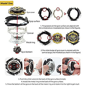 Desamvap Bey Battling Tops Burst B-180 Booster Dynamite Belial .Nx .Vn-2 with Bey Blade String Launcher Right Spin DB Layer System Gyro Toys Gift for Kids Children Boys