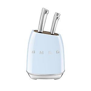 Smeg Pastel Blue Stainless Steel Knife Block Set