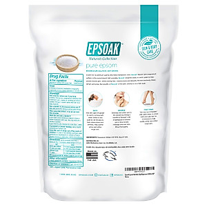 Epsoak Epsom Salt 19 lb. Magnesium Sulfate USP. (Qty. 1 x 19lb. Bags) Resealable Epsom Salt Bulk Bags Unscented, Made in The USA, Cruelty-Free Certified