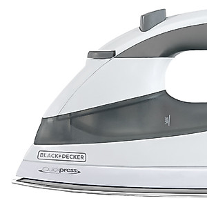 BLACK+DECKER Black & Decker F976 Quickpress Iron with Smart Steam Technology, White/Silver