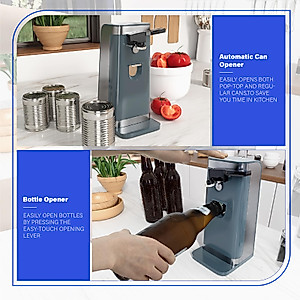 Skyehomo Electric Can Opener, Knife Sharpener and Bottle Opener with Removable Cutting Lever and Cord Storage