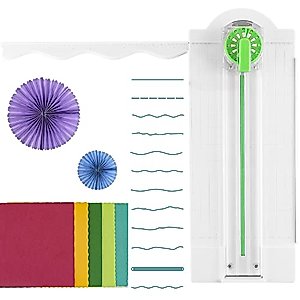 12-Shapes in 1 Craft Paper Edge Cutter,Paper Dial Trimmer Dial Trimmer With Measurements Paper Cutter Machine for Scrapbooking Decorative Wave Edges Cutting Tool Zig Zag Cutting Tool for Photo Card