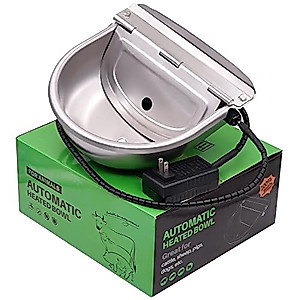 KHEARPSL Automatic Heated Waterer Heated Dog Bowl Pet Thermal-Bowl Livestock Water Trough Heated Water Bowl for Dog Horse Cattle Chicken Pig Goat (Waterer with Hose)