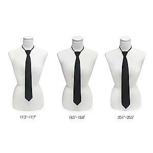 NEOVAT Men's Woman Tie black Auto Automatic necktie Great for Wedding,Groom,Groomsmen,Missions,Dances,Gifts,formal events., Black, S:44cm/17.3in~45cm/17.7in
