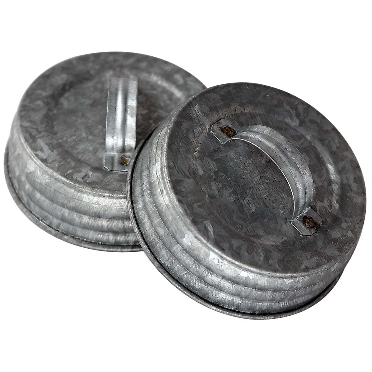 4 Pack Regular Mouth Galvanized Canister Handle Lid For Mason Jars