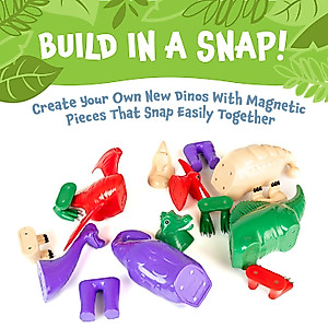 POPULAR PLAYTHINGS Magnetic Mix or Match Dinosaurs Toy Play Set, 12 Pieces