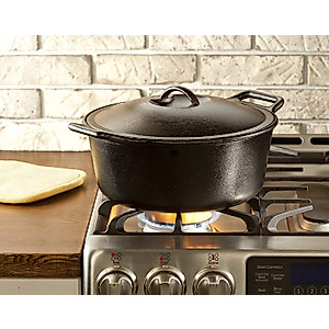 Lodge BOLD 7 Quart Seasoned Cast Iron Dutch Oven, Design-Forward Cookware,Black