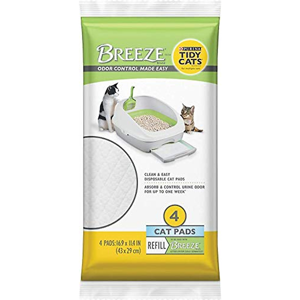 Tidy Cat Breeze Cat Pads 4 / Pack, 3 Packs