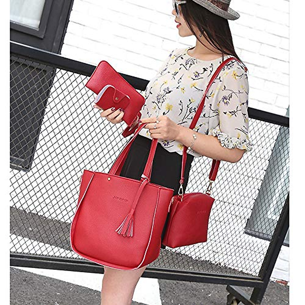 Tote Bag 4pcs Sets Casual Fashion 2023 Handbags Shoulder Bag Crossbody Bag Wallet Satchel Purse Four Set Bags for Women