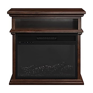 Electric Fireplace - 3-Sided Heater with Mantel and Shelf, Remote Control, LED Flames, Faux Logs, and Adjustable Settings by Northwest (Brown) (80-FPWF-M2)