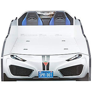 Cilek Spyder Race Car Toddler Bed Frame, Toddler White