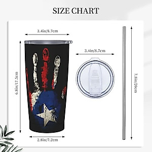 VKKOEWL puerto rico flag Stainless Steel Insulated Tumbler 20 Oz Travel Water Bottle Coffee Mug Drink Cup With Lid Straw