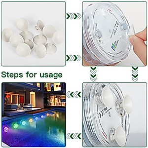 YiaMia 12 Upgraded Rubber Suction Cups for Submersible Lights Pool Lights Pond Lights, Hookless, 0.94inch for Home Decor and Organization