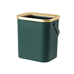 XBWEI Golden Trash Can for Kitchen Bathroom Quadruped Push-Type Plastic Narrow Garbage Bin with Lid ( Color : Gray , Size : 1pcs )