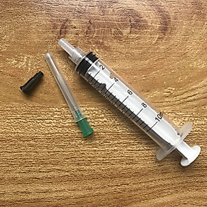 12 Pack - 1ml, 3ml, 5ml, 10ml Syringes each 3pcs with 14Ga, 16Ga, 18Ga and 20Ga Blunt Tip Needles and Storage Caps(Luer Lock)
