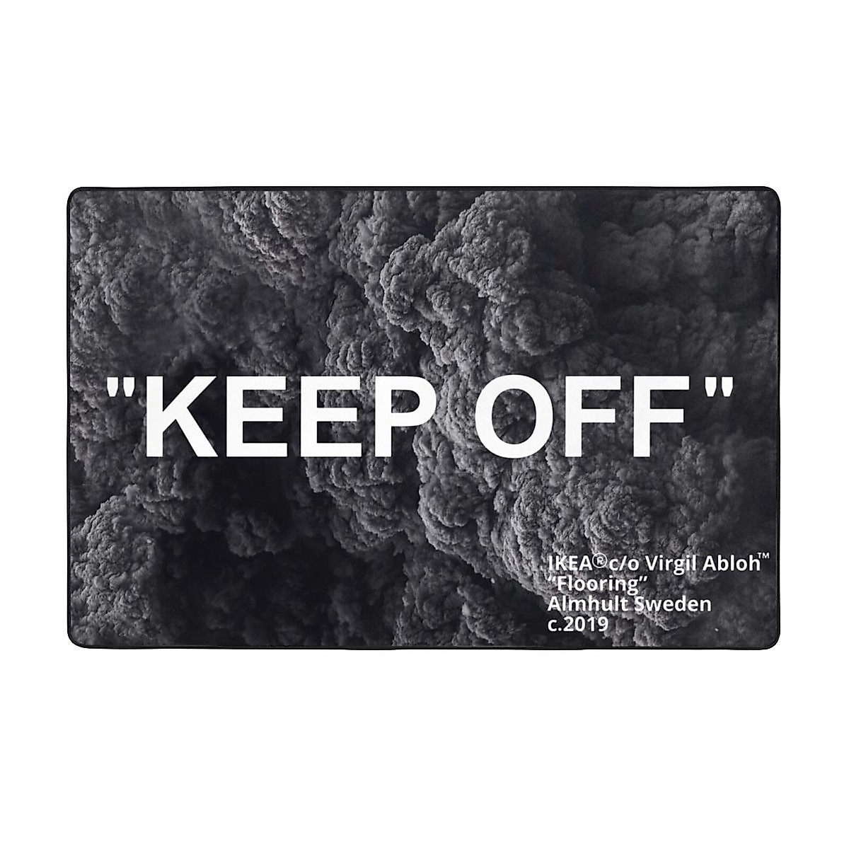 Keep Off Area Rug Black Gray Rug Modern 3D Printing Carpet Large Popular Anti- Slip Floor Mats for Livingroom Bedroom Playroom Office 3' x 4'