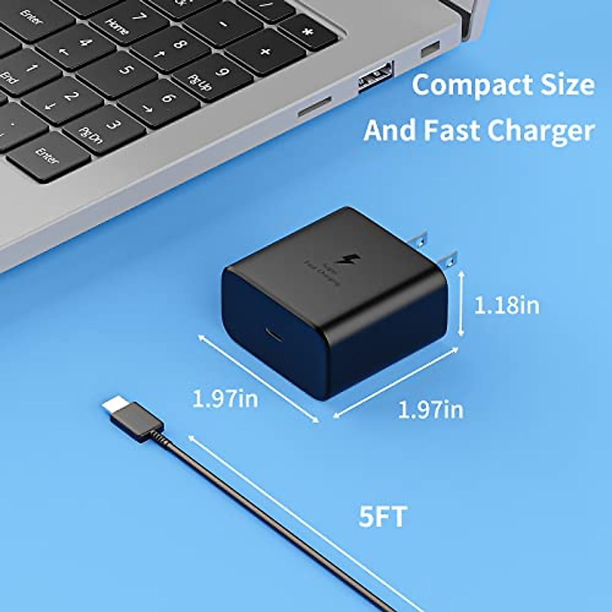 USB C Charger- 45W Wall Charger- PD Fast Charging for MacBook Air, iPhone 14/14 Pro/14 Pro Max/13 Pro/13 Pro Max, iPad Pro-for Samsung Galaxy S21/S22 Note 20
