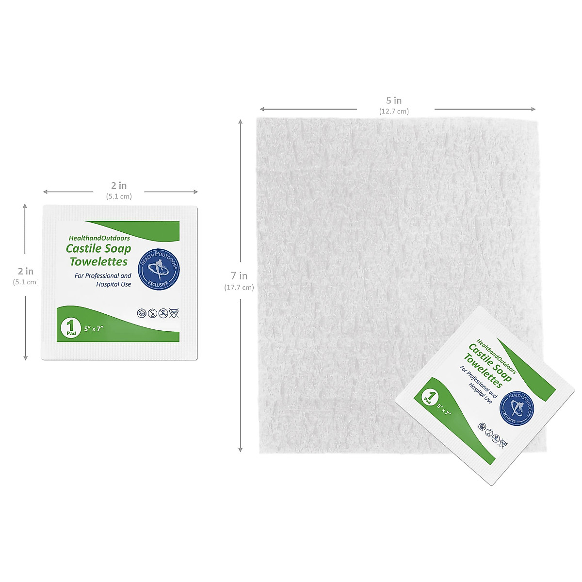 HAO Castile Soap Cleansing Towelettes 125 Count Refreshing Scented Wipes White 125 Count (Pack of 1) HAO-CST-125