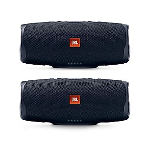 JBL Charge 4 Portable Waterproof Wireless Bluetooth Speaker Bundle - (Pair) Black
