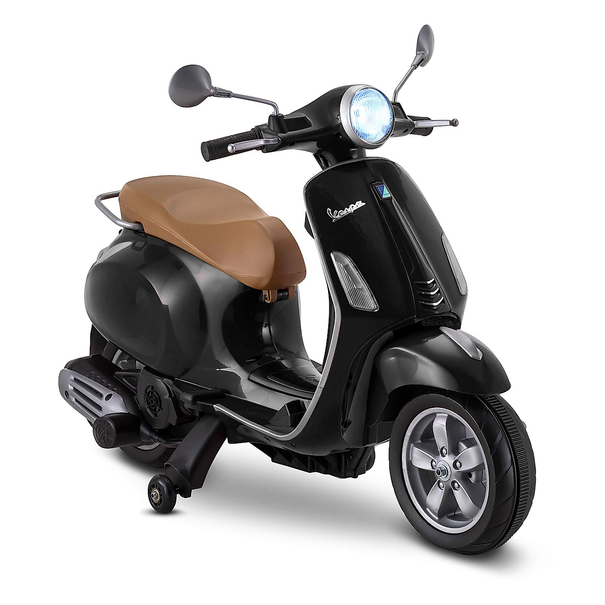 Kid Trax Toddler Vespa Scooter Electric Ride On Toy, 3-5 Years Old, 6 Volt, Max Weight 60 lbs, Black, 6V (KT1419AZA)