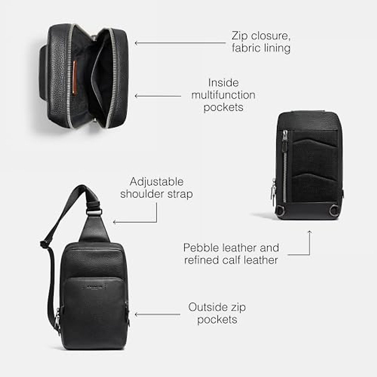 COACH Mens Gotham Pack, Black