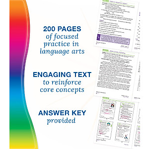 Spectrum Language Arts Grade 4, Ages 9 to 10, 4th Grade Language Arts Workbook, Vocabulary, Sentence Types, Parts of Speech, Writing Practice, and Grammar Workbook - 200 Pages (Volume 14)
