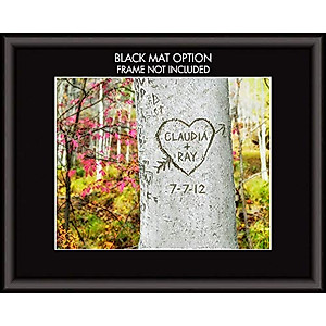 Woodland Carved Heart Tree Personalized Print