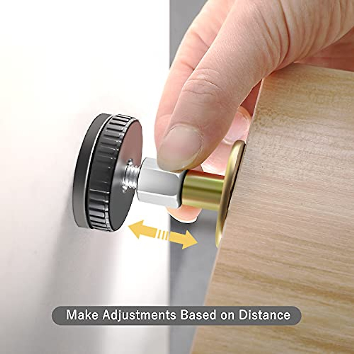 Tiilan Headboard Stoppers for Wall, Adjustable Threaded Bed Frame Anti-Shake Tool, Bed Frame Bumper Guards, Stable Tool for Bed, Cabinet, Sofa - Pack of 4 (1.0-3.2 in)
