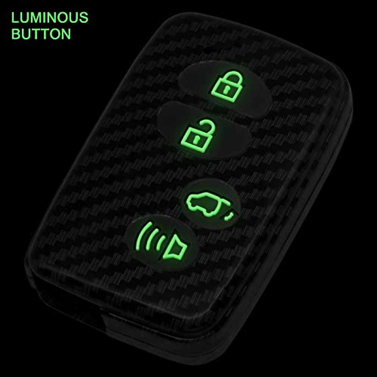 TANGSEN Smart Key Fob Case Cover Compatible with Toyota Avalon Camry Corolla Highlander Prius RAV4 Sequoia VENZA Scion FR-S Subaru BRZ Silicone Rubber Night-Luminous Black