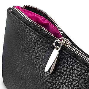 Beauty Junkees Makeup Brush Case Cosmetic Bag Black Make Up Brush Holder Pouch or Cosmetic Storage Organizer for Purse or Travel, Large Enough to Carry All Size Brushes, Cruelty Free