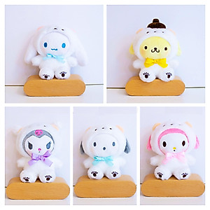 Cartoon Kawaii White Bear Cross-Dressing Series Plush,Soft Plush Doll Cute Soft Toys, Plush Pillow Stuffed Animals Toy Birthday Gifts for Girls Kids (WhiteBear-D-8in)