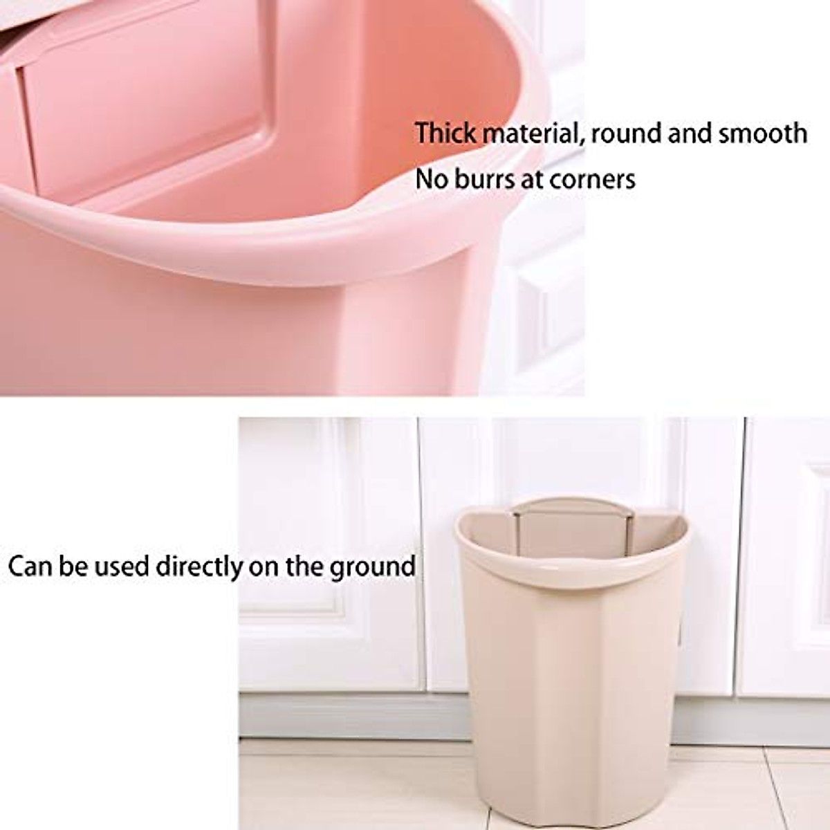 LEGU Trash cans Hanging Trash Can Small in-Cabinet Kitchen Garbage Bin Can Easy Attached to Cabinet Door Kitchen Drawer Car Waste Can Garbage Cans (Color : Purple)