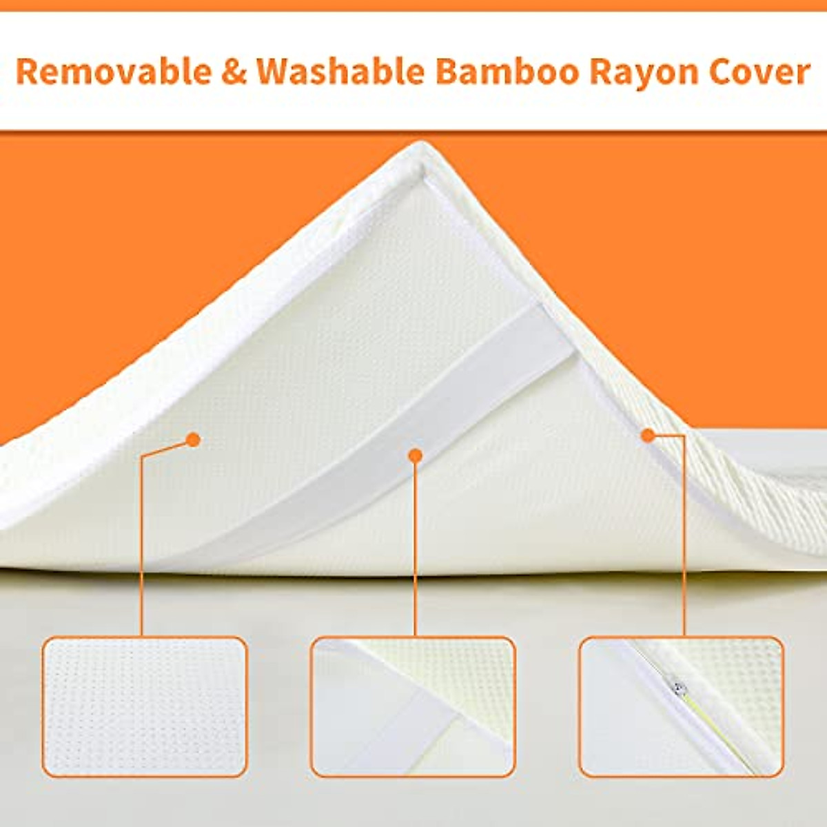 HOMBYS Memory Foam Massage Bed Mattress Topper with Removable Cover, Massage Table Mattress Topper with Elastic Bands, Non-Slip Lash Bed Cushion Only (Bed Not Included)