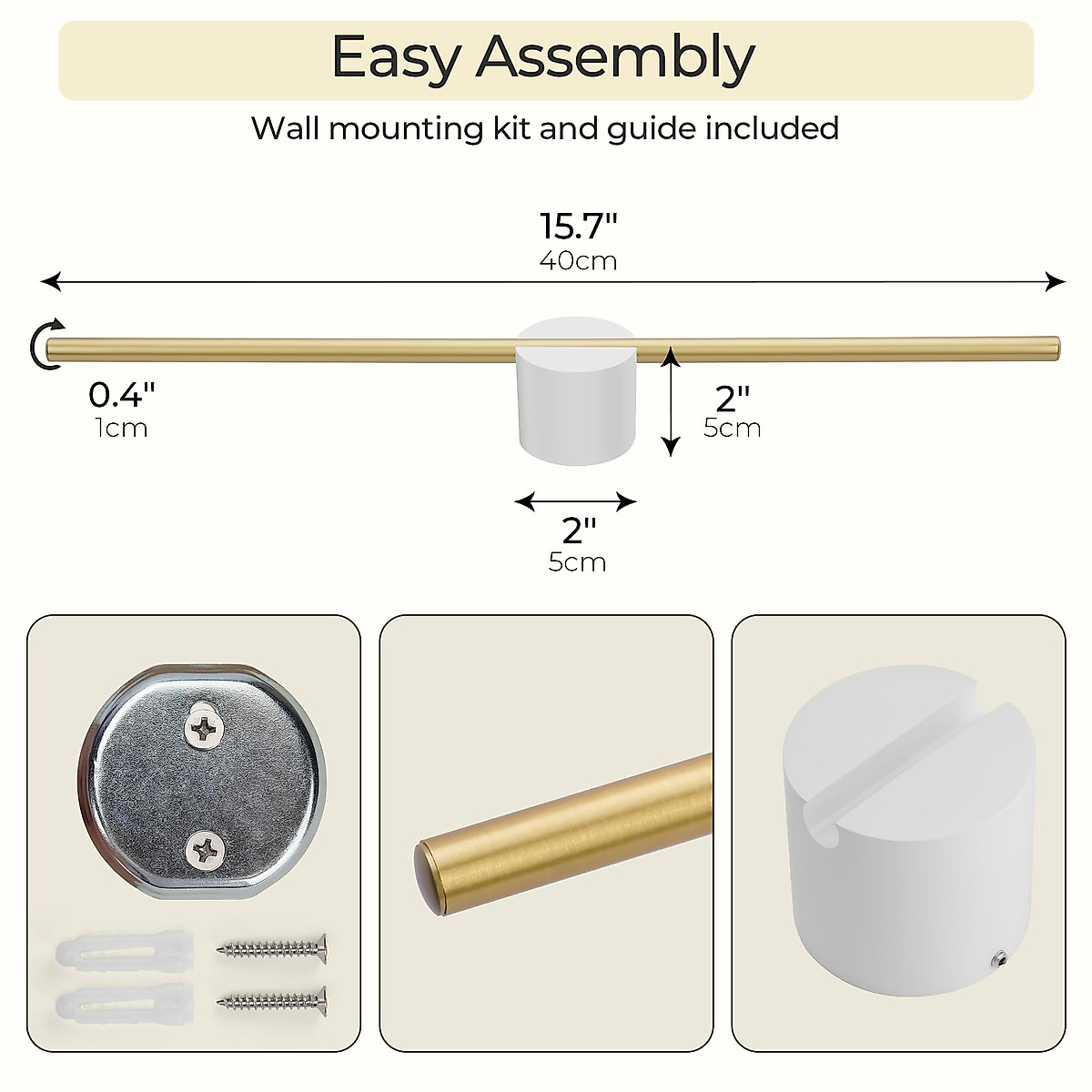 Aucent necklace hanger wall mount - hanging jewelry holder organizer, necklace holder wall mount, bracelet display, necklace and bracelet holder, jewelry display, towel bar holder. (2, White)