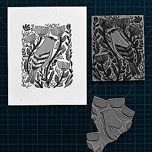 Falling in Art Soft Linoleum Carving Block, 9 Inches by 12 Inches, Grey, 2-Pack