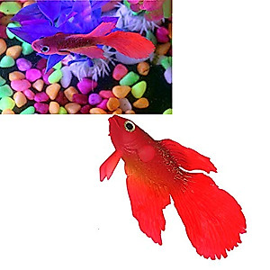 Artificial Silicone Betta Fish Tank Decoration, Aquarium Fake Fish High Simulation Lifelike Floating Betta Fish Tank Ornament