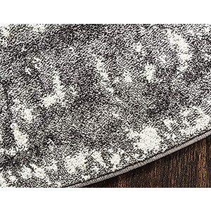 Unique Loom Rosso Collection Vintage, Traditional, Bohemian, Geometric, Distressed, Southwestern Area Rug, 8' 0" x 8' 0", Gray/Ivory